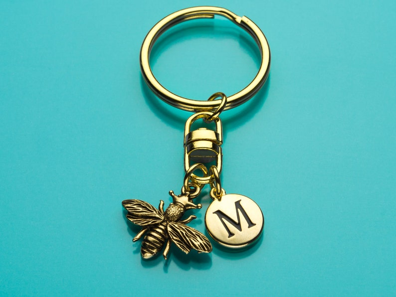 Queen Bee Keychain Gold Queen Bee Key Ring Bumble Bee Charm - Etsy UK