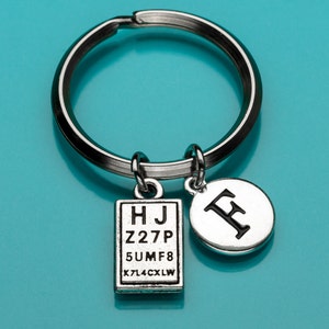 Eye Chart Keychain, Snellen Eye Chart Key Ring, Eye Doc Charm, Vision ...