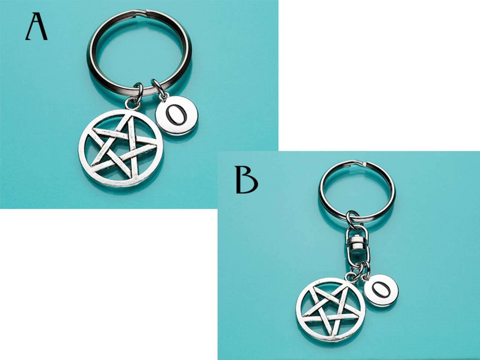 Pentagram Keychain Pentagram Key Ring Religious Symbol - Etsy