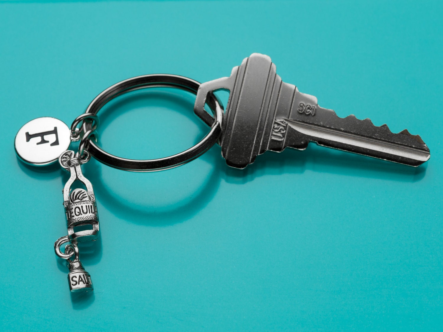 Tequila Keychain Tequila Key Ring Tequila Bottle and Salt - Etsy