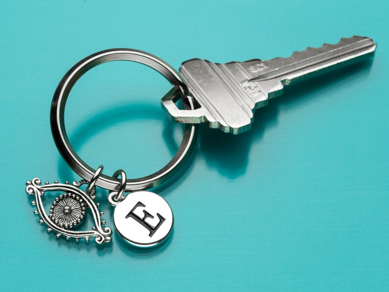 Eye Keychain Eye Key Ring Evil Eye Keychain Initial - Etsy UK