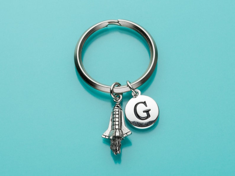 Rocket Keychain Rocket Key Ring Initial Keychain | Etsy