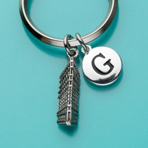 Flatiron Building Keychain, Flatiron Building Key Ring, Initial ...