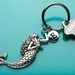 Huge Mermaid Keychain, Mermaid Key Ring, Sea Creature, Initial Keychain ...