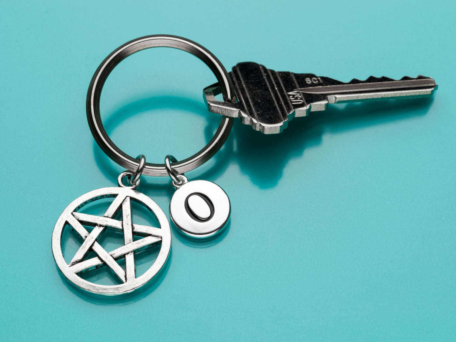 Pentagram Keychain Pentagram Key Ring Religious Symbol - Etsy
