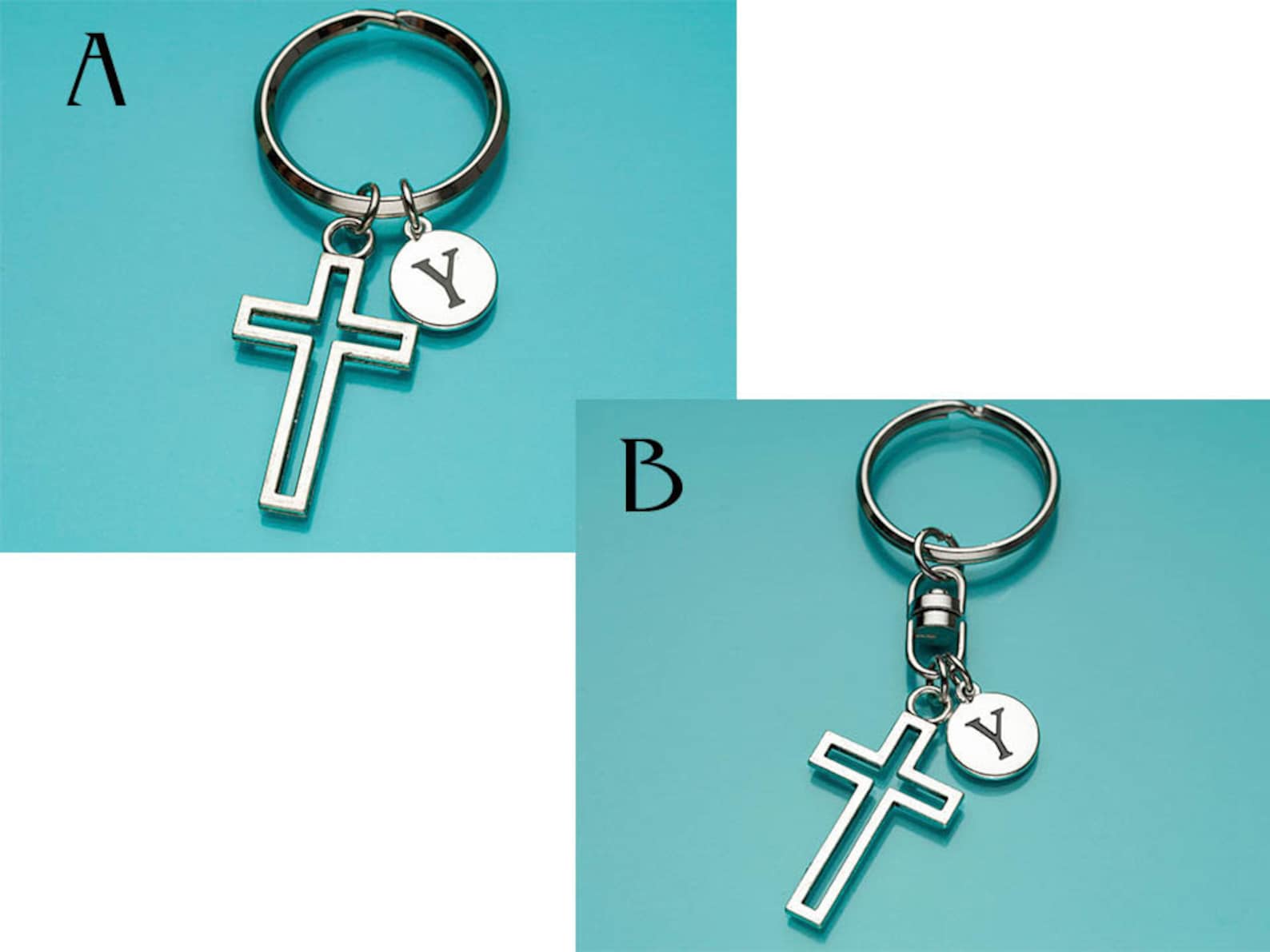 Cross Keychain Outline Cross Key Ring Religious Symbol - Etsy