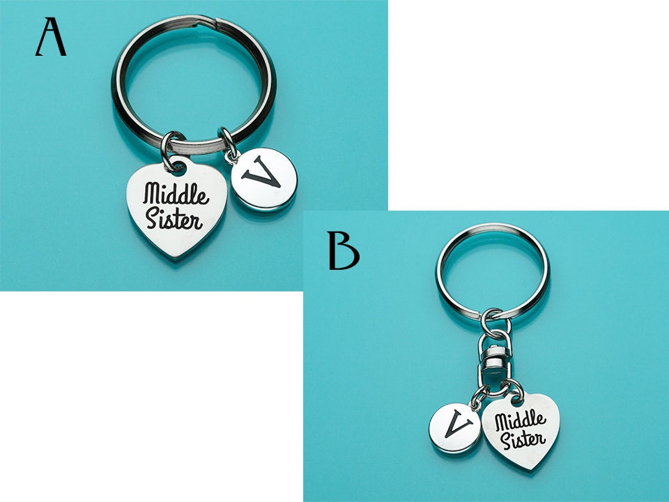 Middle Sister Keychain Middle Sister Key Ring Middle Sis - Etsy