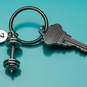 Barbell Keychain, Lg Bar Bell Key Ring, Weight Lifters Charm, Exercise ...