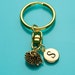 Porcupine Keychain, Gold Porcupine Key Ring, Initial Keychain, Animal ...