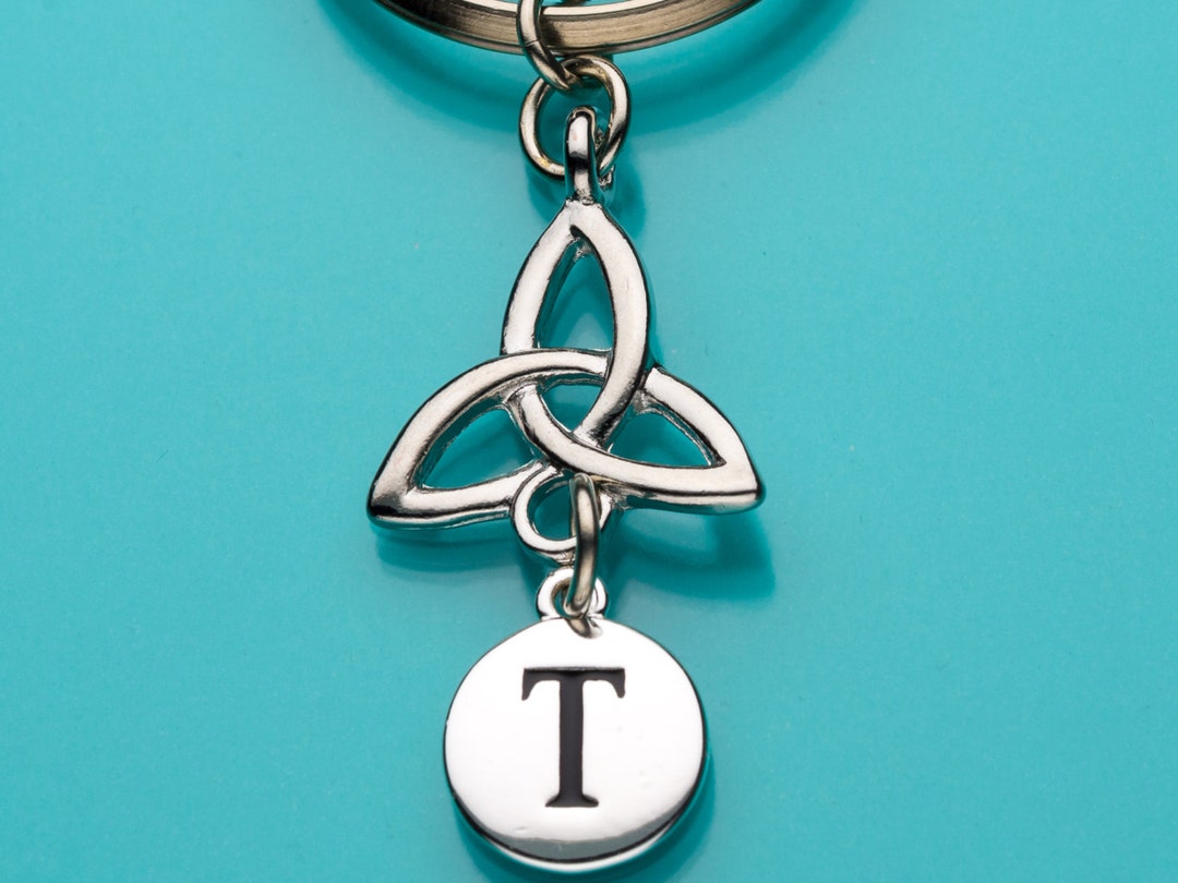 Celtic Knot Keychain, Celtic Knot Key Ring, Irish Symbol, Initial ...