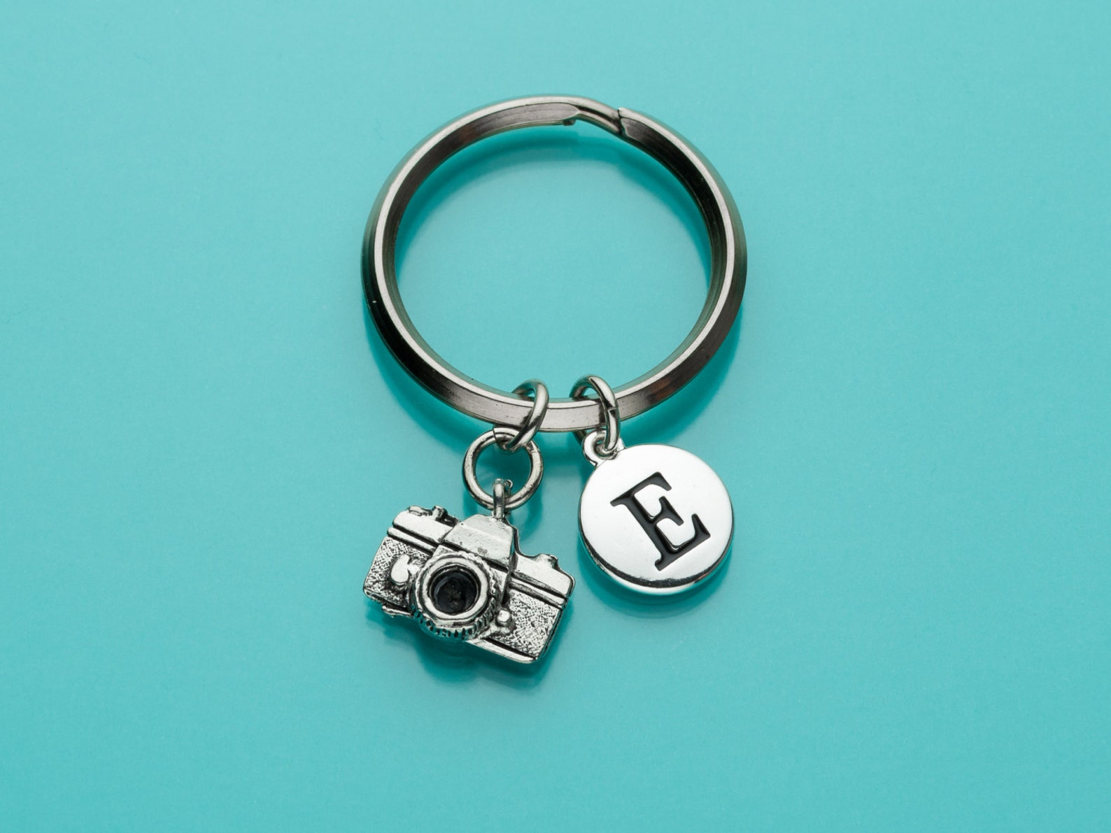 Camera Keychain Camera Key Ring Photography Charm Initial - Etsy