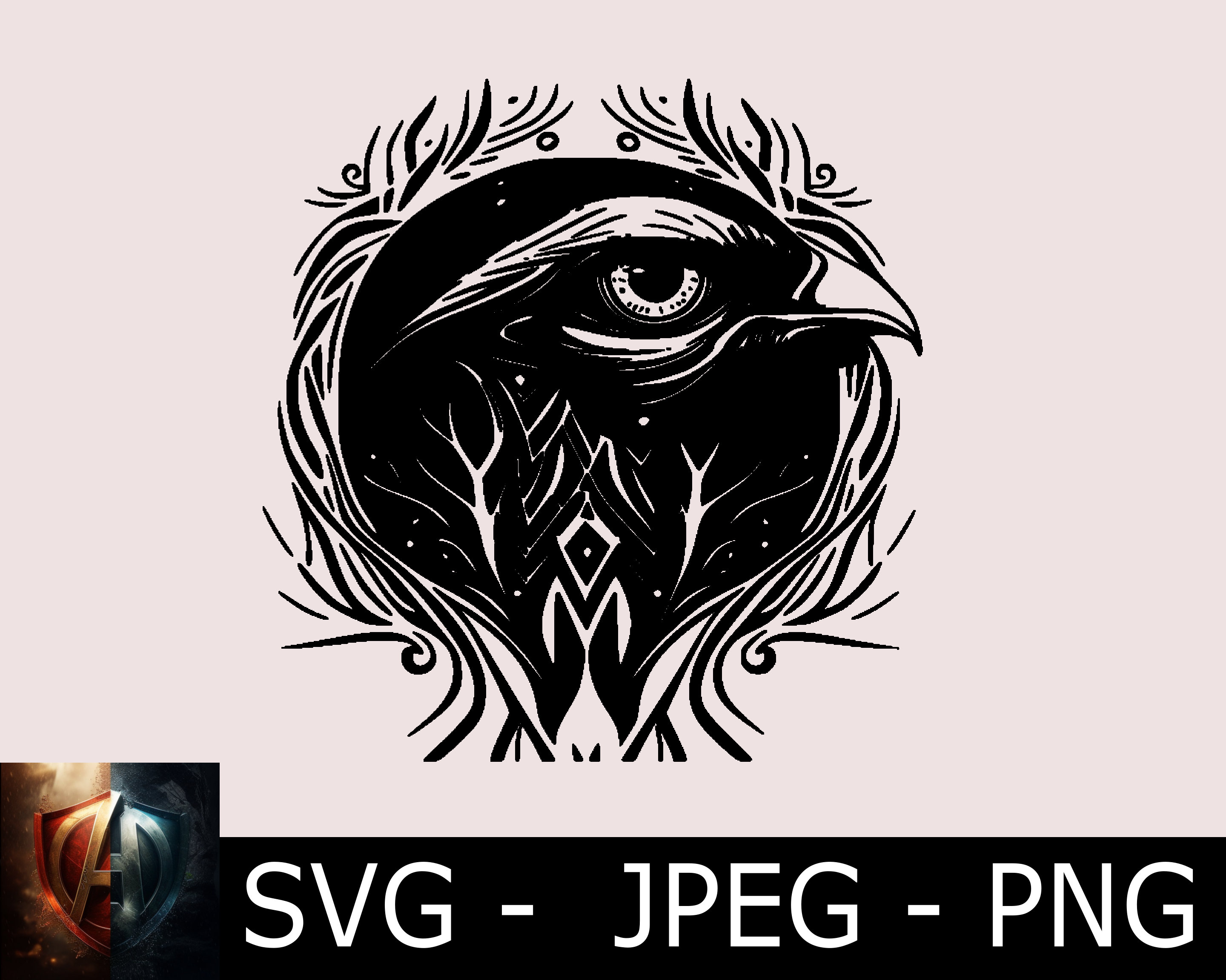Viking Raven SVG JPEG PNG Cutting Template, Vinyl Template - Etsy