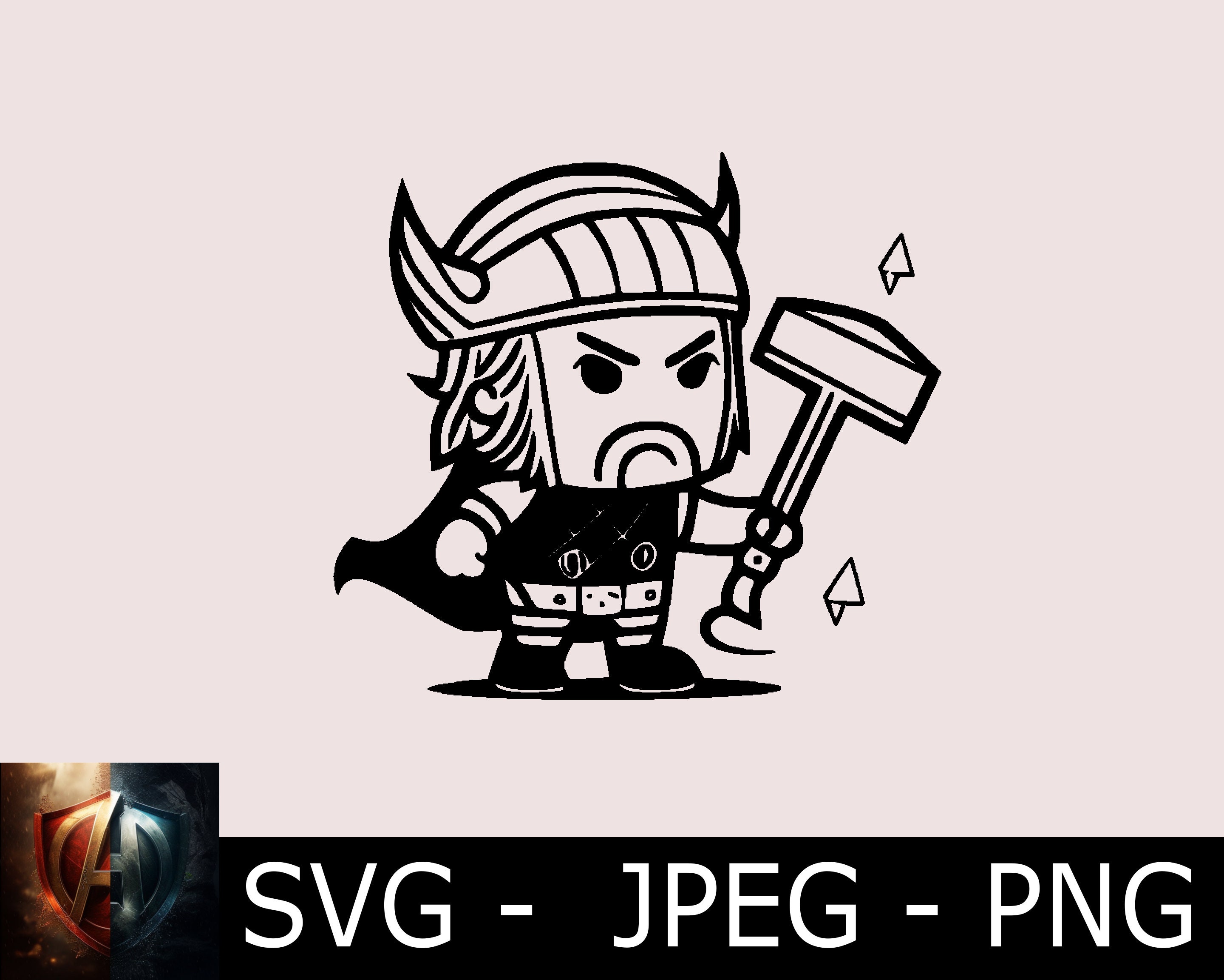 Thor SVG JPEG PNG Cutting Template, Vinyl Template - Etsy