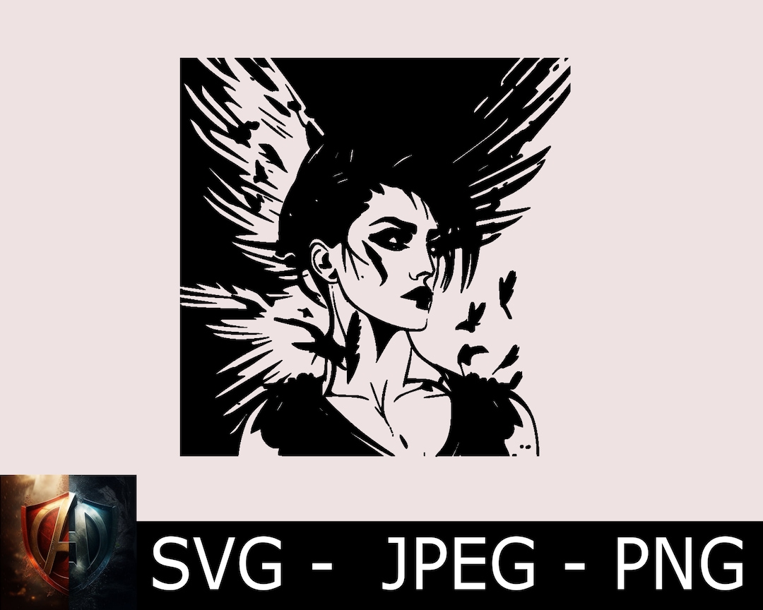 Morrigan Witch SVG JPEG PNG Cutting Template, Vinyl Template - Etsy