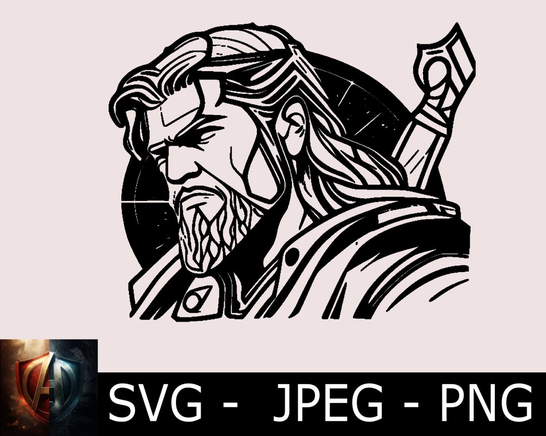 Thor SVG JPEG PNG Cutting Template, Vinyl Template - Etsy