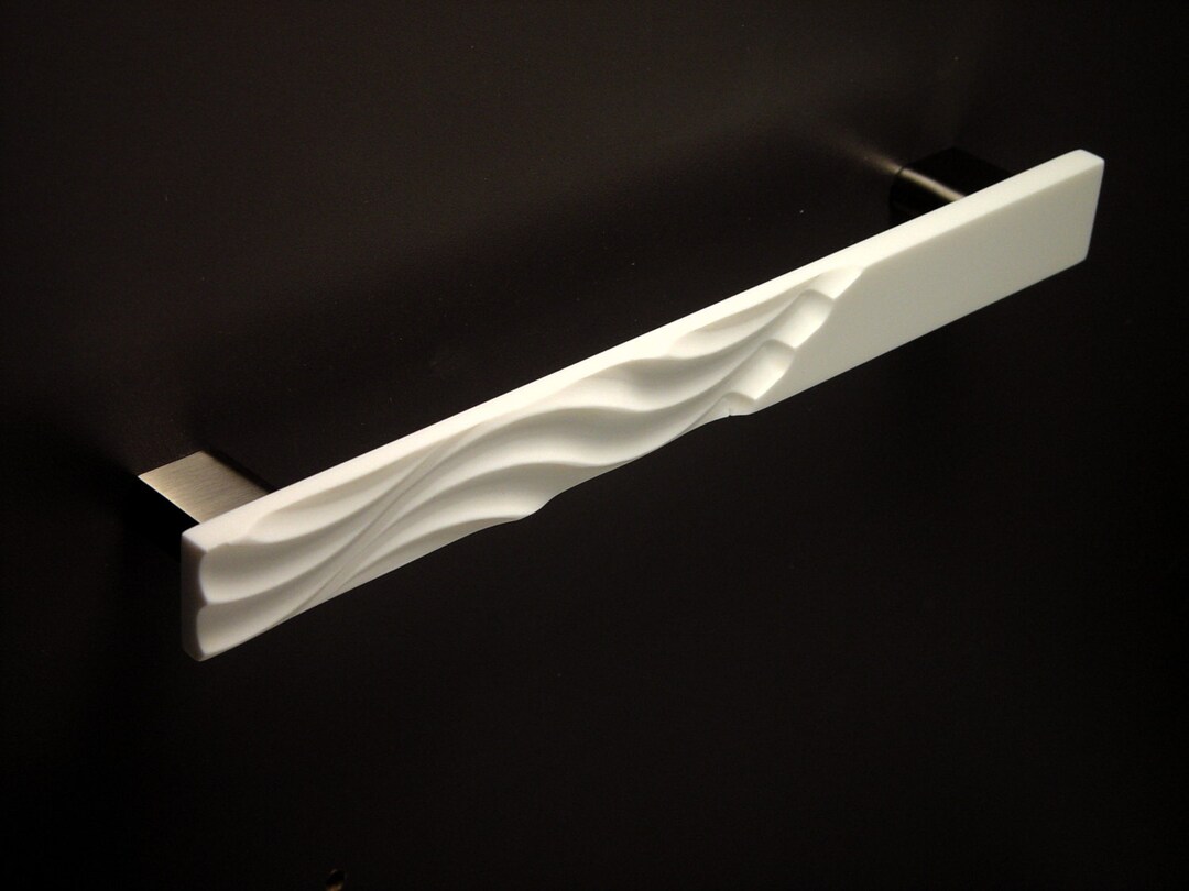 244mm Less Wavy Pull - Drawer Pull Cabinet Pulls White Home Decor ...