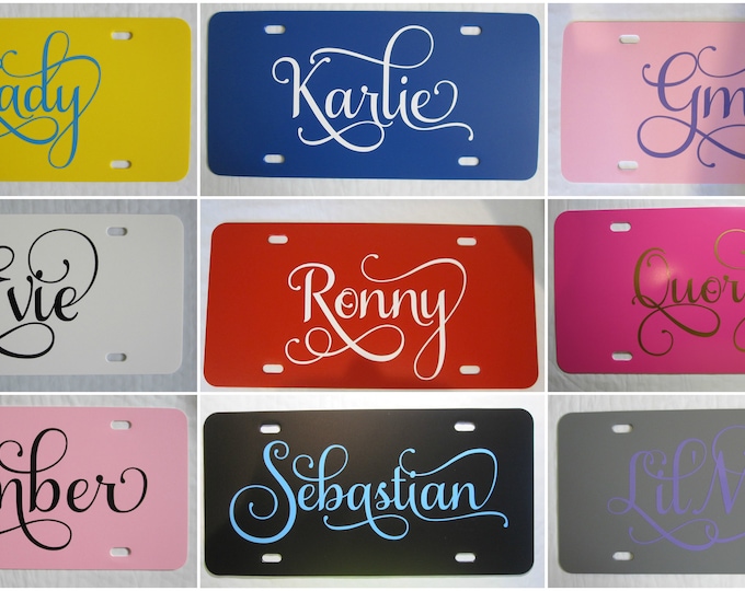 Personalized License Plate choose Your Plate & Lettering Color ONE NAME ...