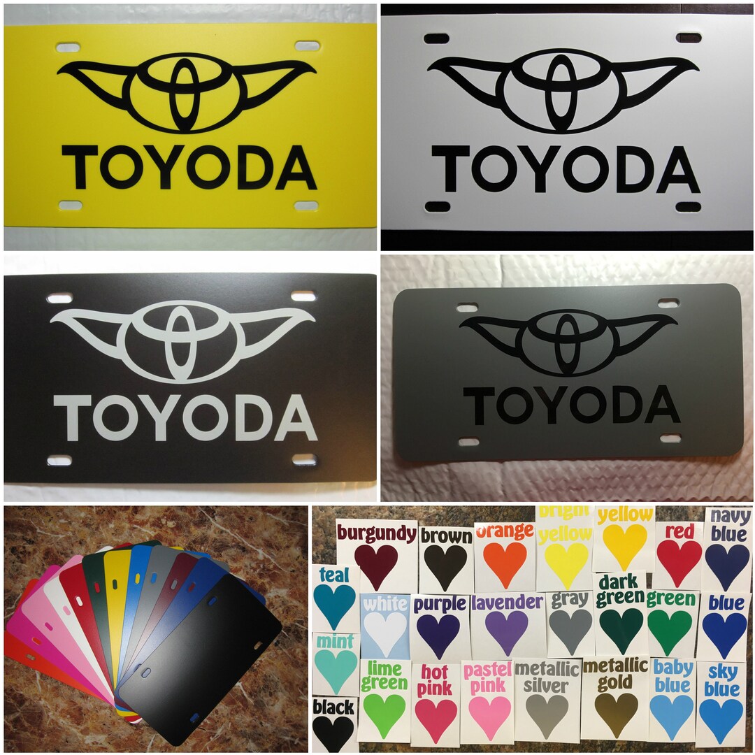 Toyoda Auto License Plate choose Plate and Image Color Toyota Yoda Star ...