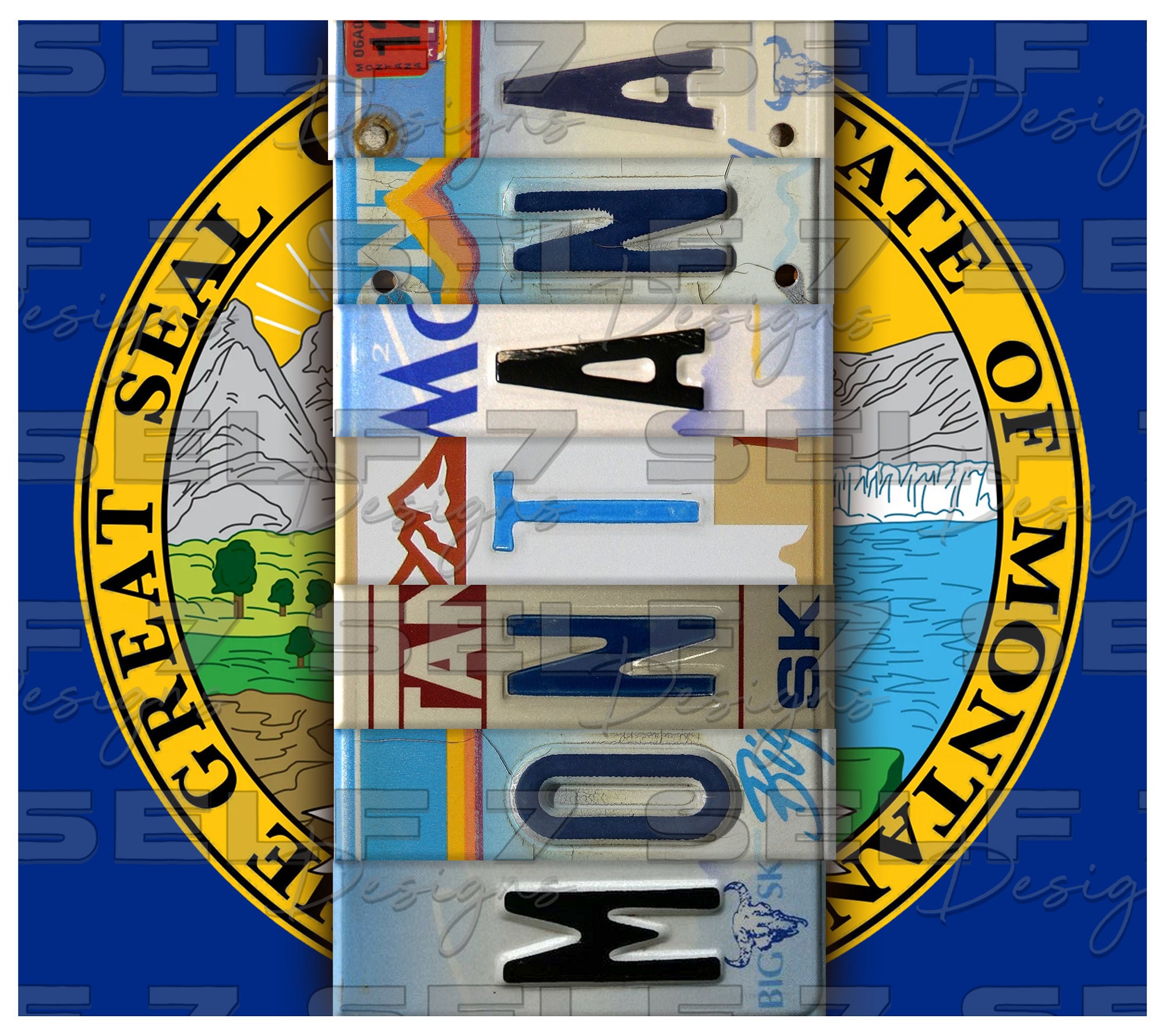 Montana License Plates State Flag Tumbler Png - Etsy