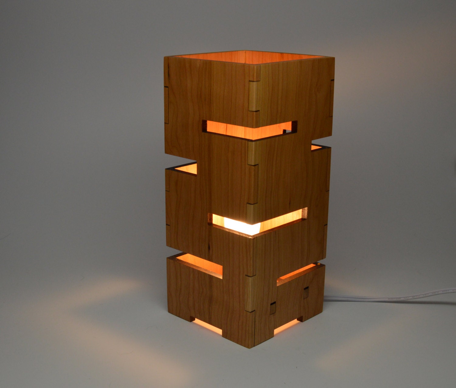 Geometric Wooden Lamp | Etsy