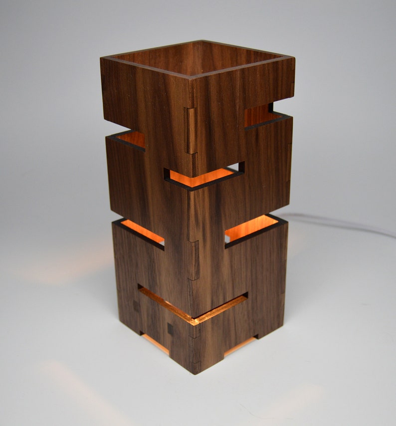 Geometric Wooden Lamp | Etsy