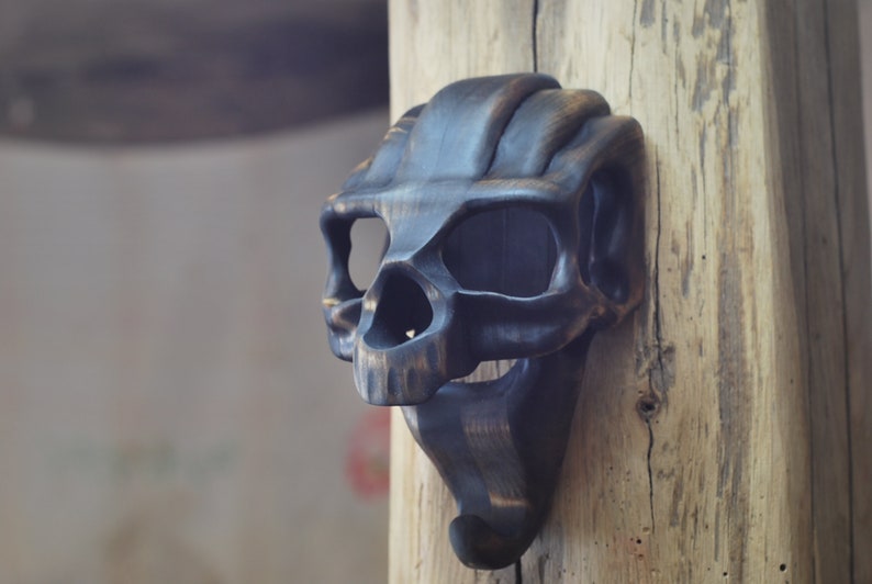 Holder Key Wood Skull Hook for Wall Gothic Gift for Him Wooden - Etsy