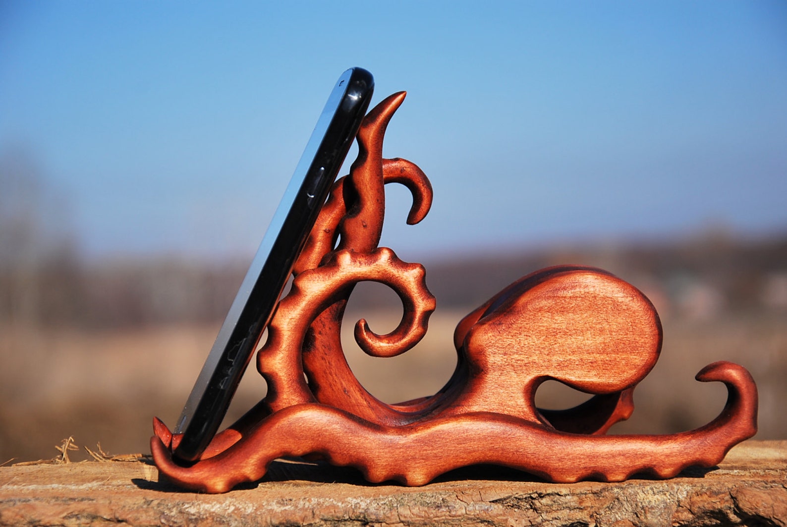 Storage Gift for Her Docking Station Wooden Phone Stand Wood iPhone ...