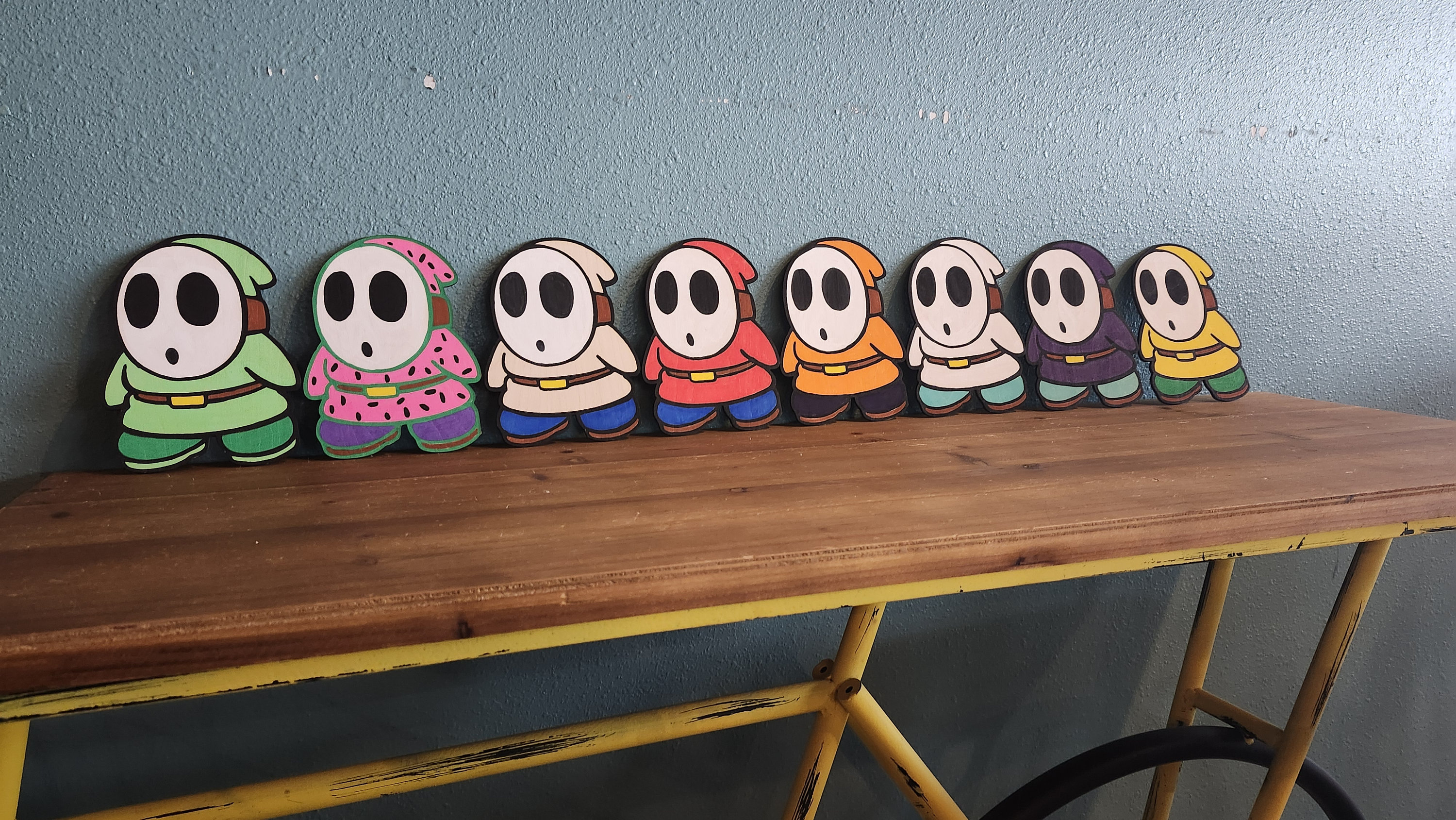 Set of 6 Wooden Shyguy Figures - Etsy