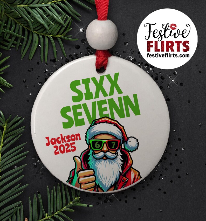 Funny Teen Meme Ornaments, Six Seven 67 Trend, Rizz Sigma Bruh No Cap ...