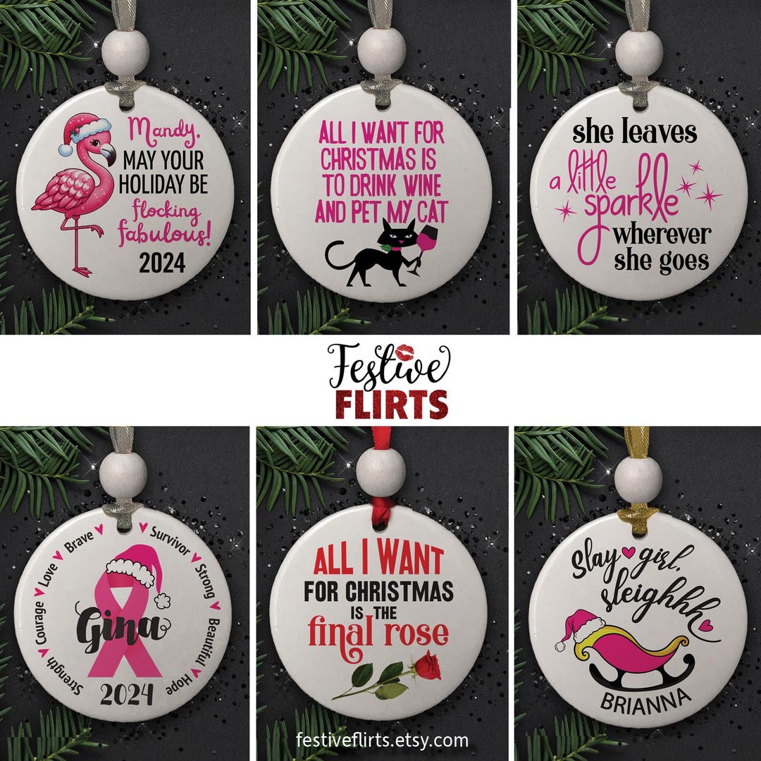 Slay in Style: Girly Pink Ornaments, Breast Cancer, Flamingo, Final ...