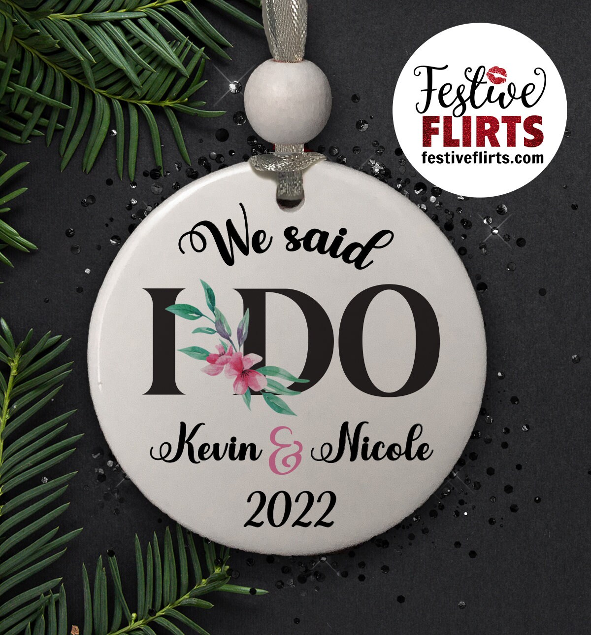 Personalized We Said I Do Wedding Ornament or Wine Bag First - Etsy