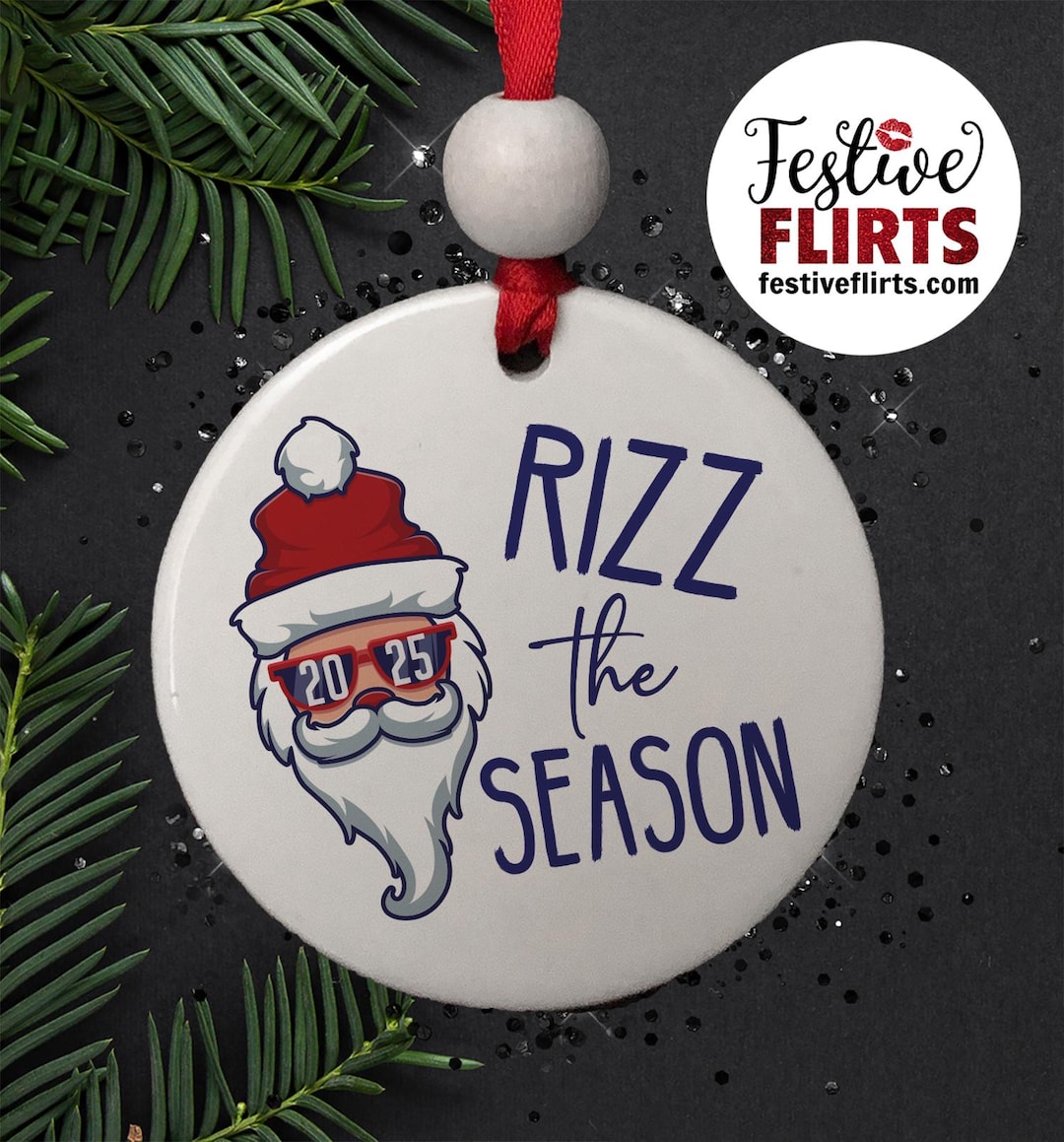 Rizz the Season Gen Z Alpha Slang Christmas Ornament, Teen Meme Humor ...
