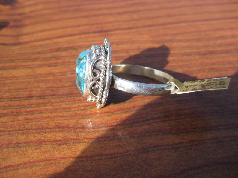 Blue Turquoise With Copper Matrix (14x10mm) Stone Cabochon Sterling ...