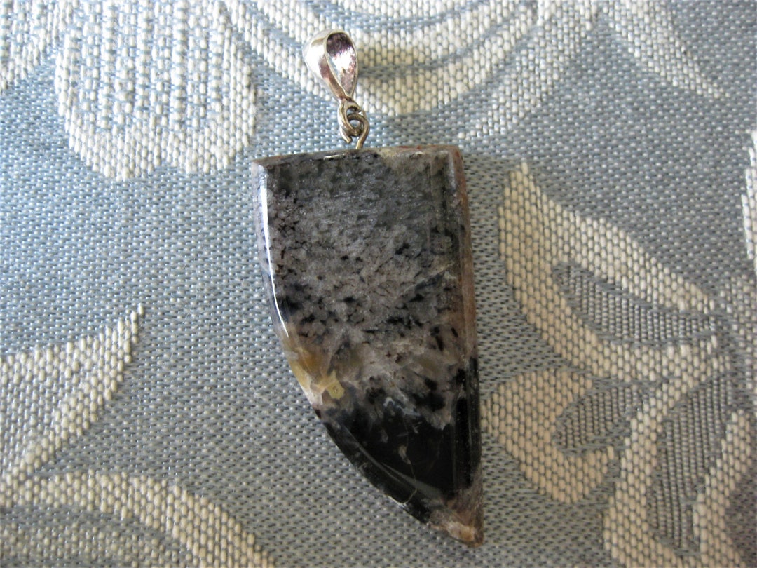 Freeform Agatized Jasper (40x25mm) With Sterling Silver Bail (chain ...