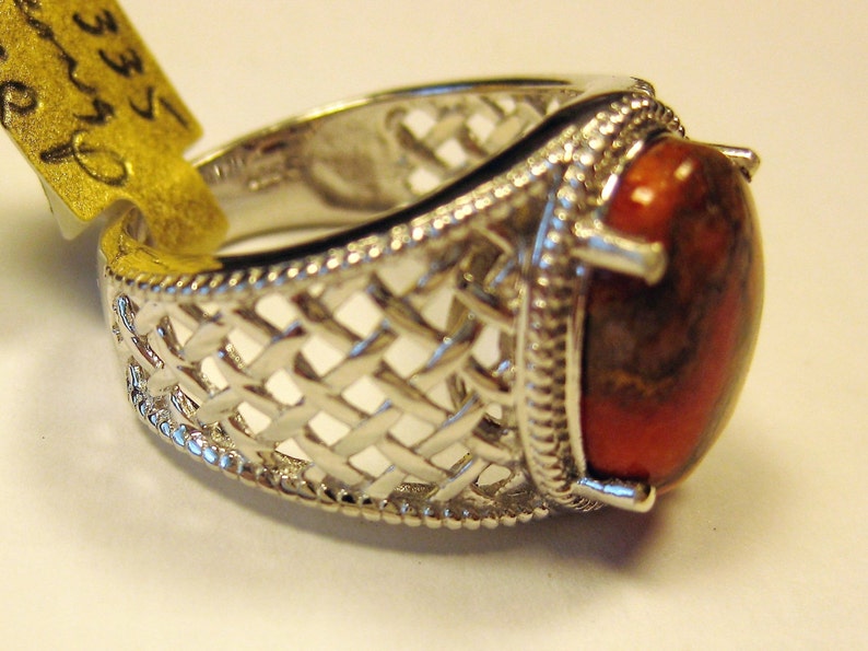 Orange Turquoise With Copper Matrix 14x10mm Cabochon Set in - Etsy