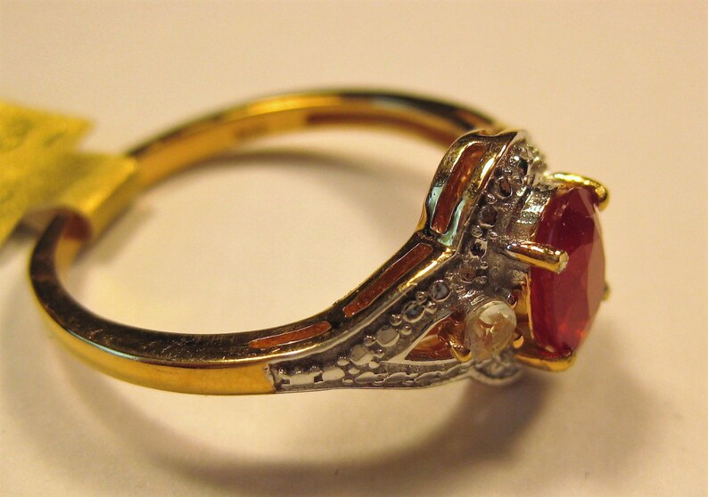 Mahaleo Ruby (8x6mm) Gemstone With Topaz Accents Sterling Silver Ring ...