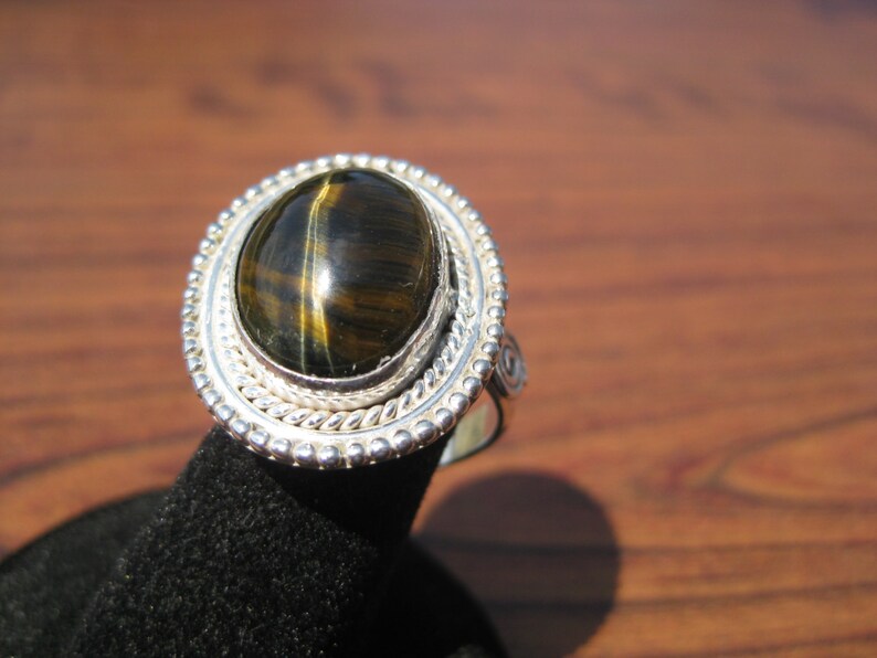 Blue Tiger Eye Aka Hawk's Eye (16x12mm) Stone Cabochon Sterling Silver ...