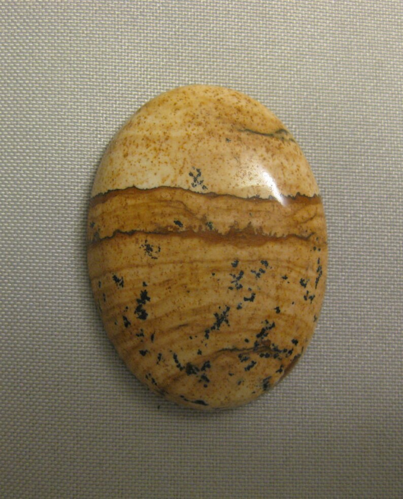 African Queen Picture Jasper 40x30mm Handcrafted Stone Cabochon ...