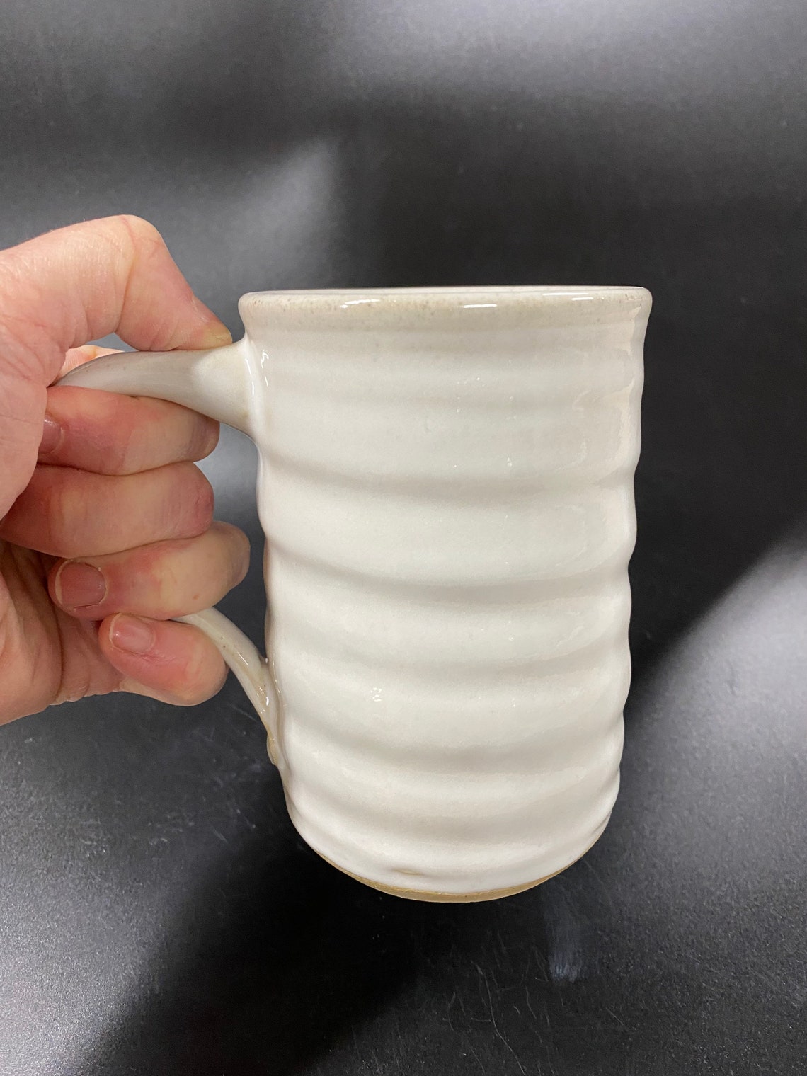 Coffee Mug Stoneware Swirl Mug, White - Etsy España