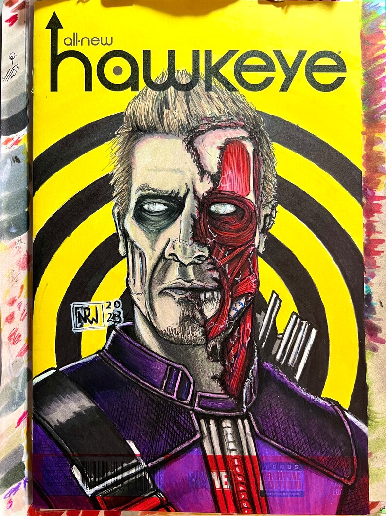 Original Artwork - Sketch Cover All New Hawkeye #1 Comic Zombie Hawkeye ...
