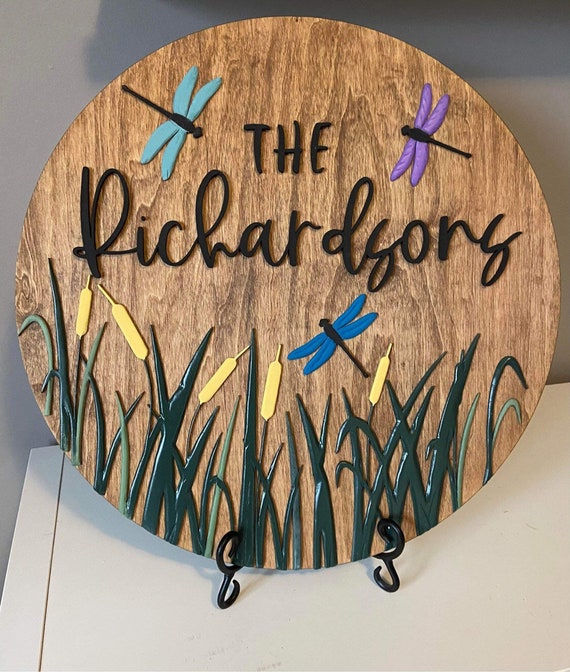 Dragonfly and Cattail Round 18 Inch SVG CUT FILE - Etsy