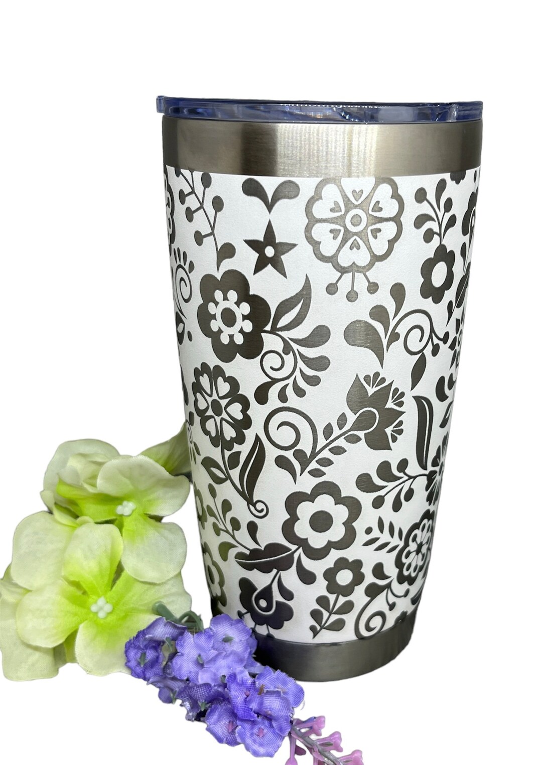 Folk Flower Full Cup Wrap File 20 Oz Tumbler Wrap SVG FILE - Etsy