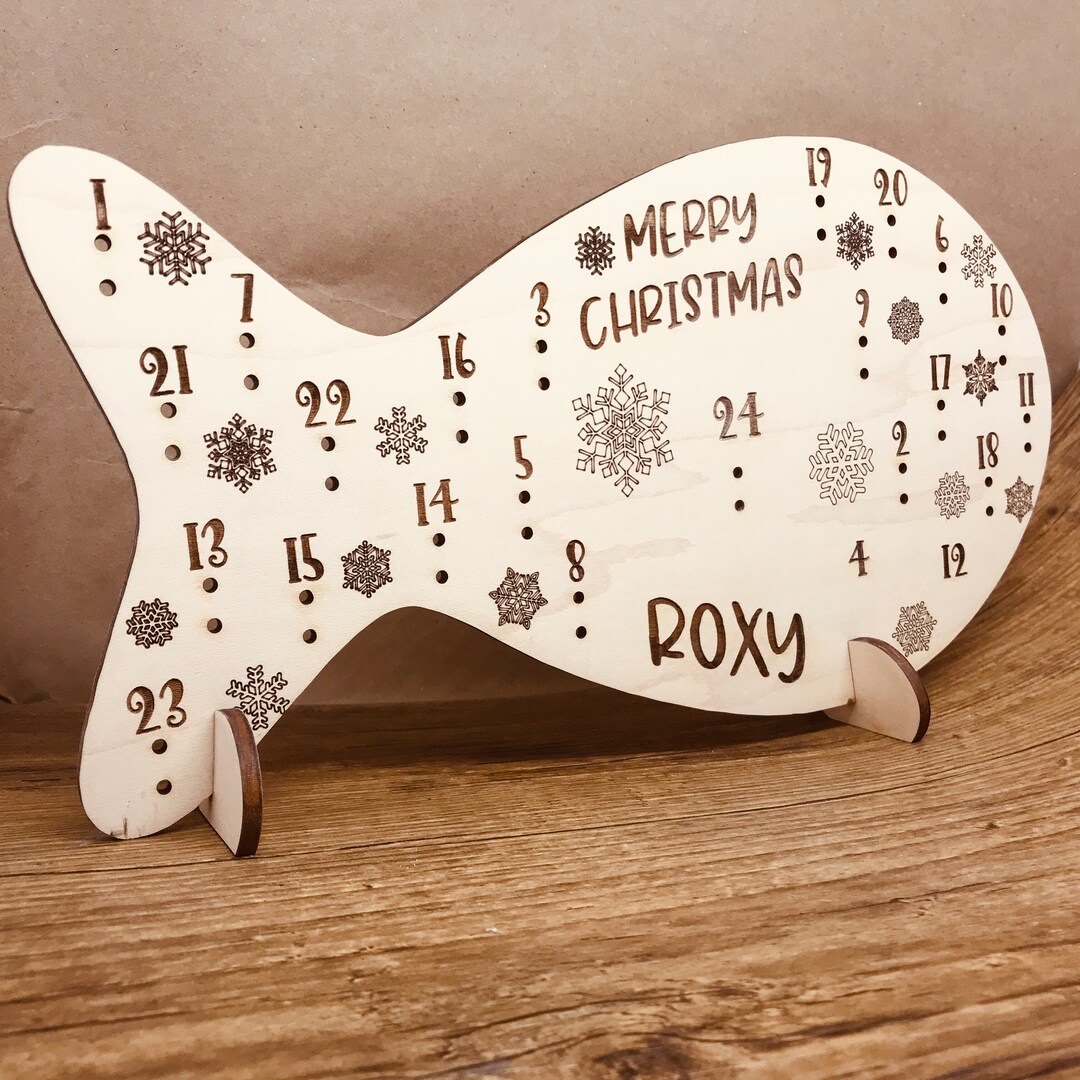 Customizable Cat Advent Calendar 2 Sizes Laser CUT FILE - Etsy