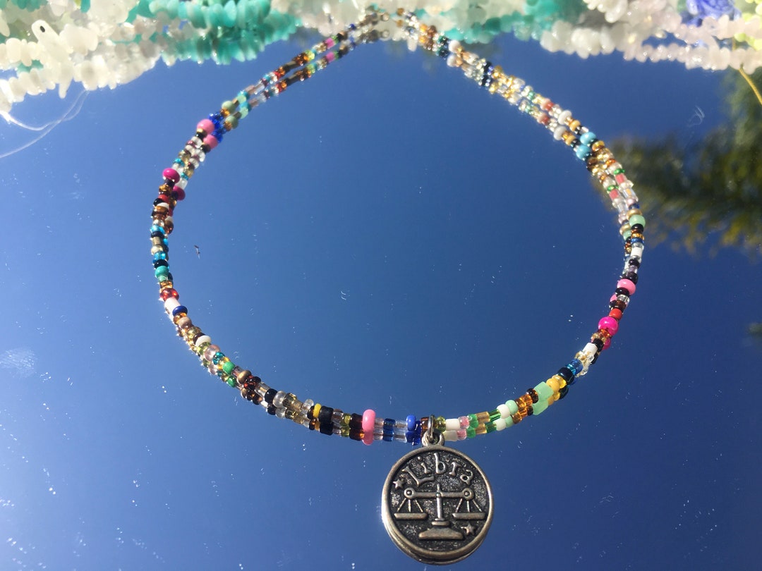 Rainbow Zodiac Beaded Choker,beaded Choker/beaded Necklace/hippie ...