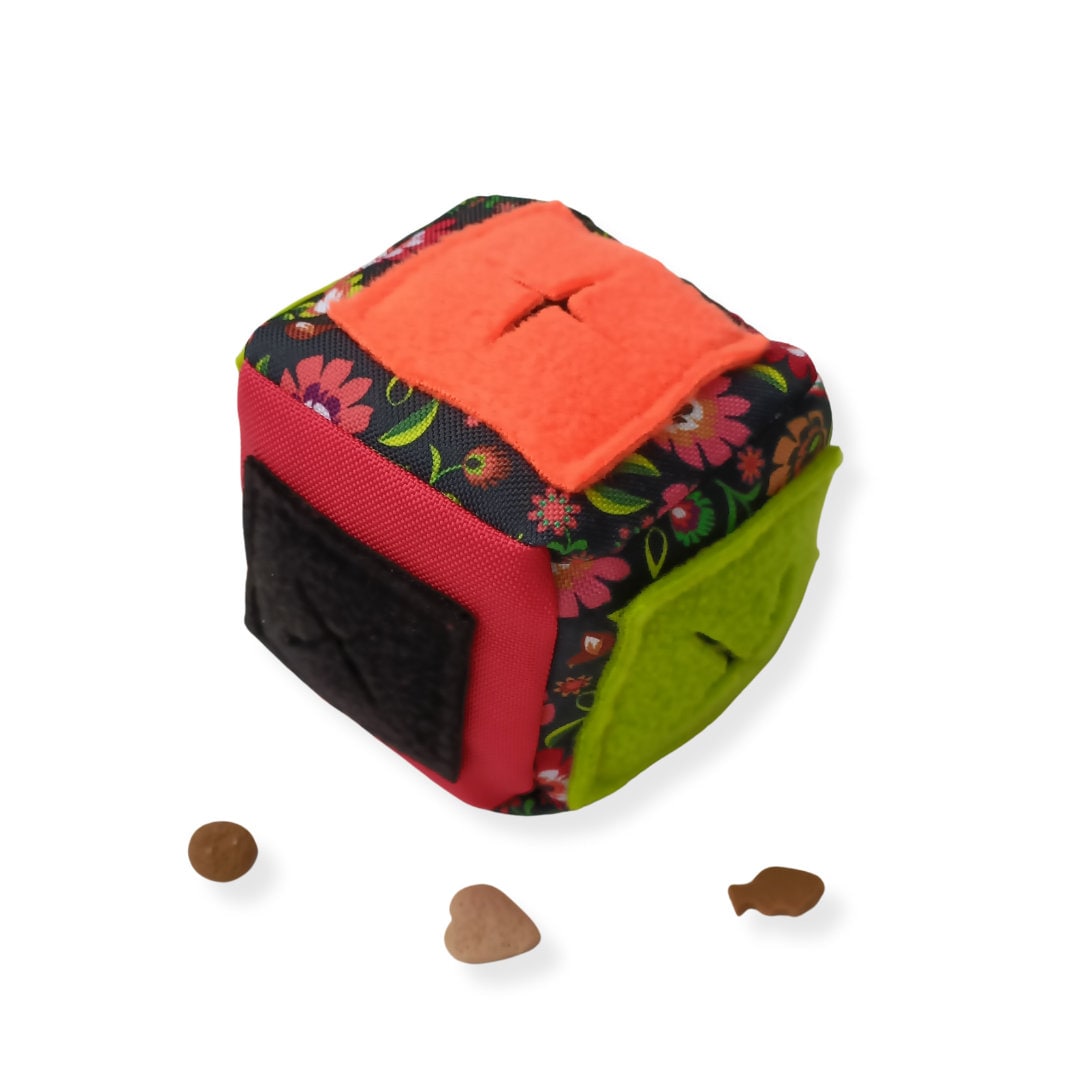Folk Foraging Cube for Dogs • Treat Dispensing Toy • Enrichment for Puppies - Etsy