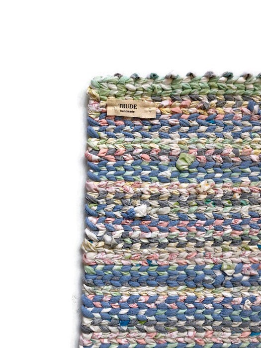 Twined Rag Rug Pastels | Etsy