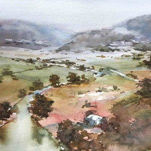 Australian Landscape Painting Watercolor Painting 26cm X - Etsy Australia