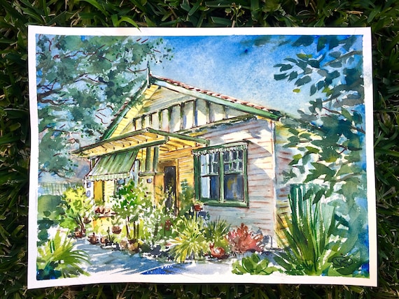Watercolour Home Painting Custom House Portrait Watercolour | Etsy