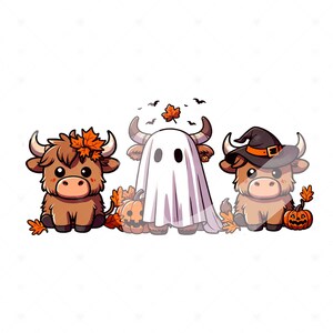 Highland Cow Halloween PNG, Cute Halloween PNG, Western Halloween ...