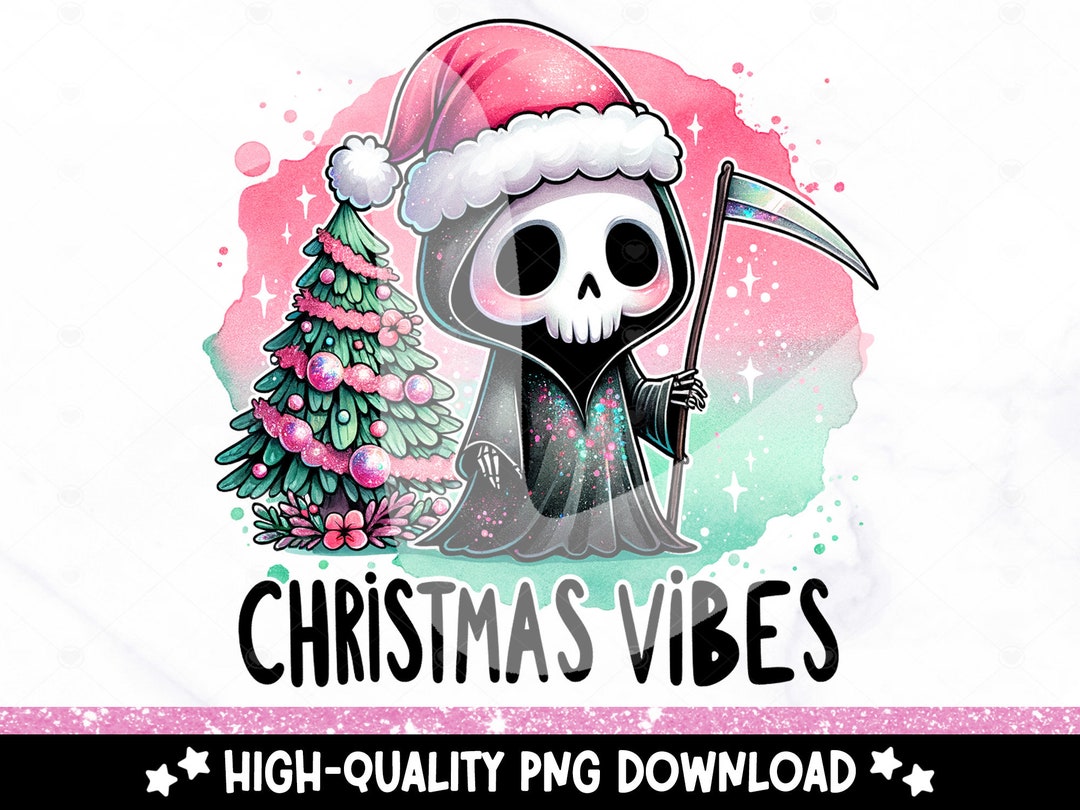 Funny Grim Reaper Christmas PNG: Spooky Holiday Design (digital ...